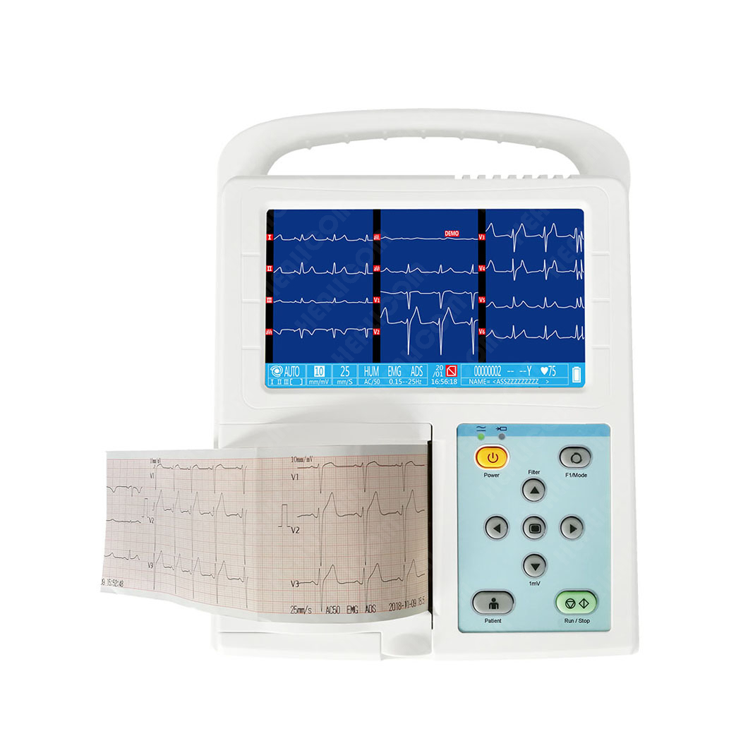 HE-03D Medical Portable 3 Channel 12 lead 7 inch Touch Screen ECG ...