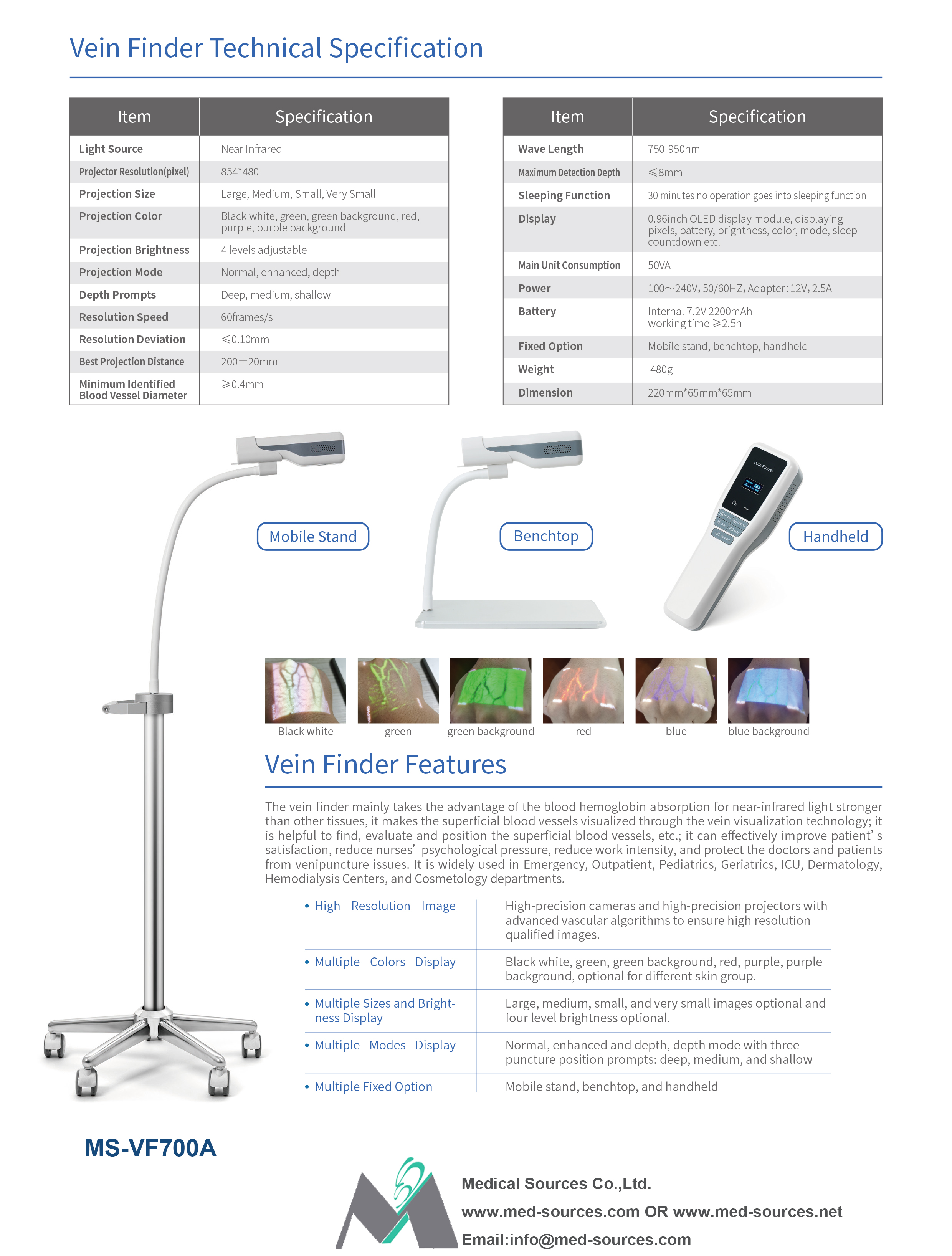 MS-VF700A Infrared Blood Vessel Vein Finder - Buy Vascular Finder, Vein ...