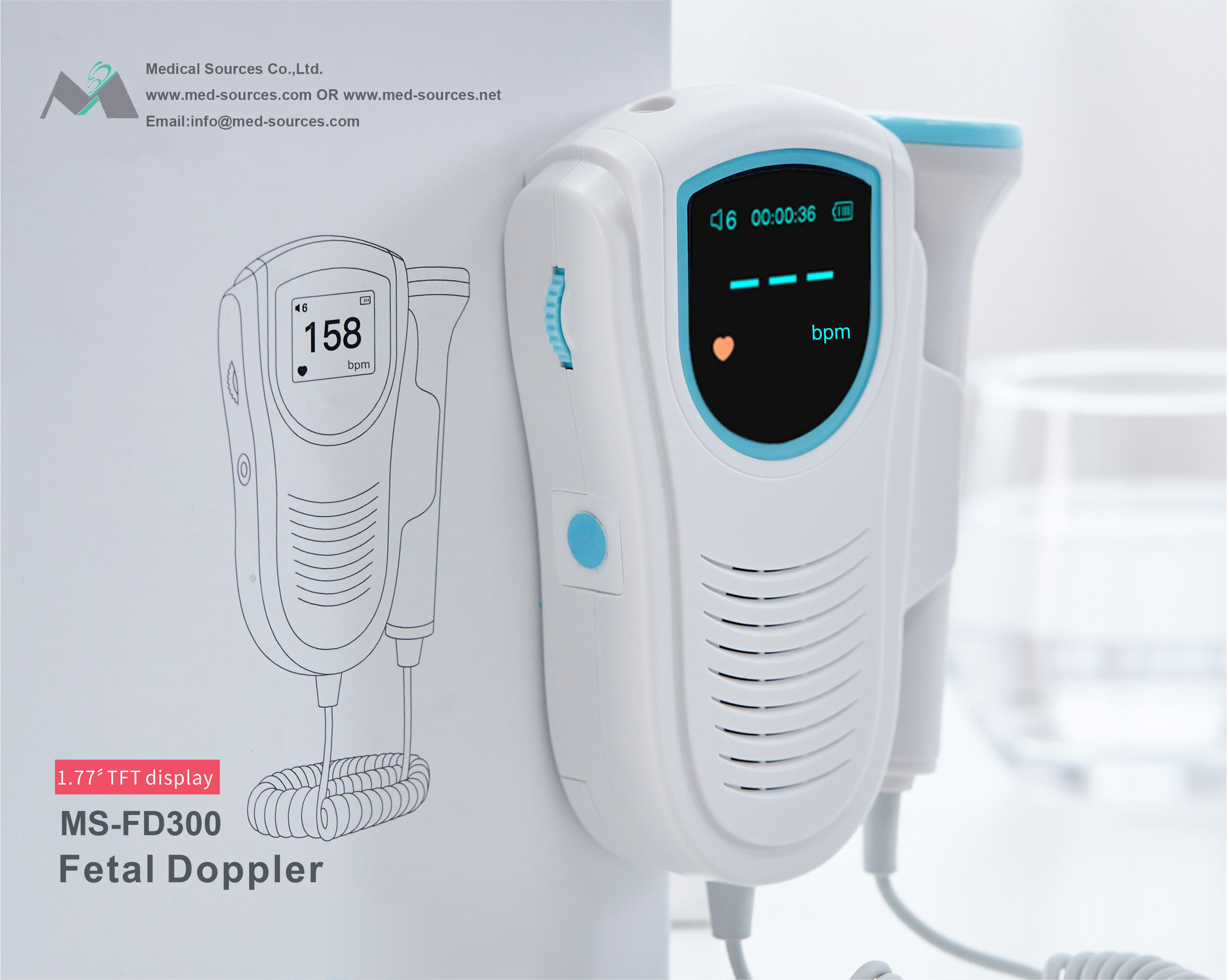 MS-FD300 Pocket Fetal Doppler - Buy Pocket Fetal Doppler, Fetal Doppler ...