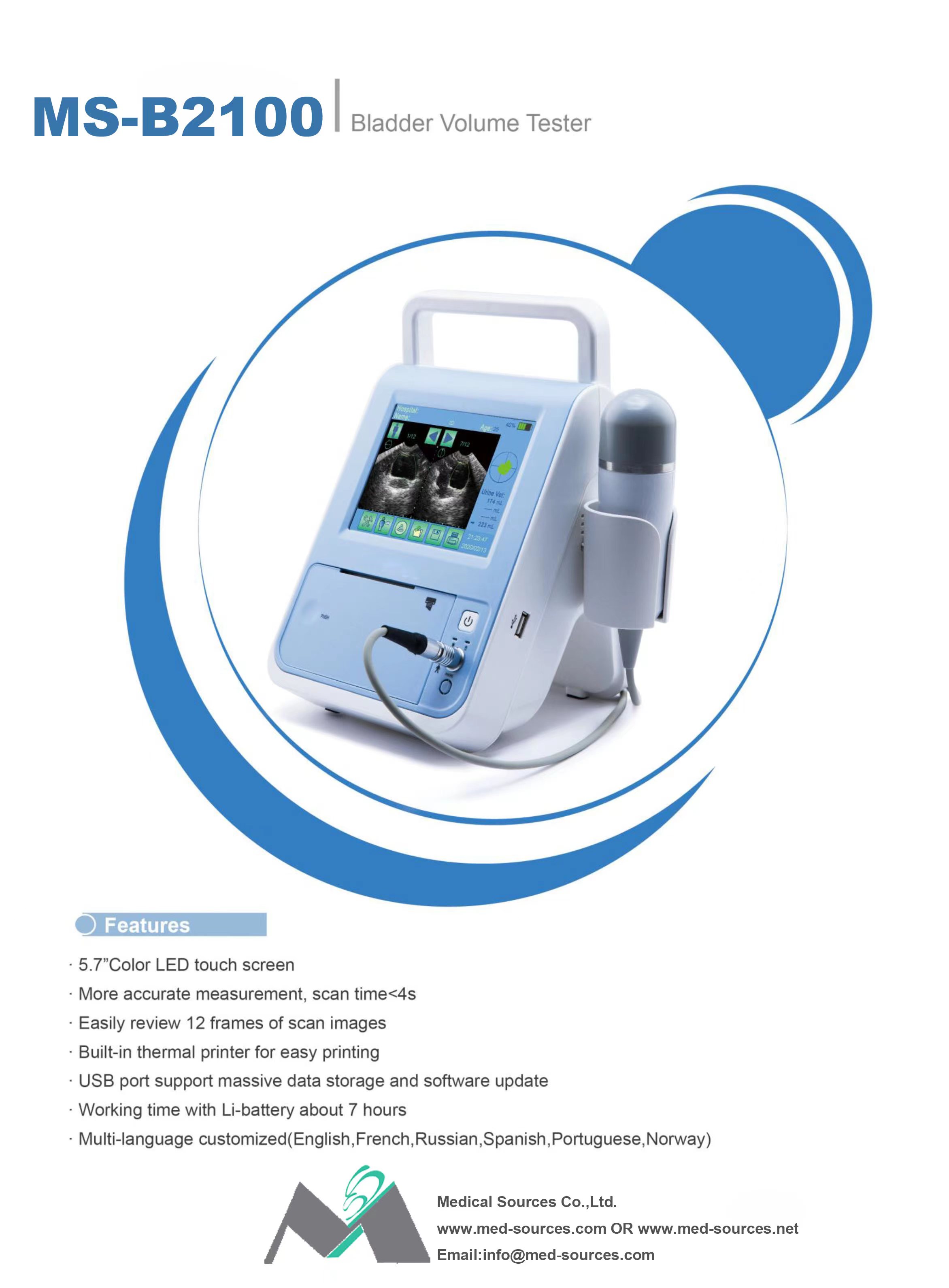 MS-B2100 Bladder Volume Scanner - Buy 3D Bladder Scanner, Ultrasound ...