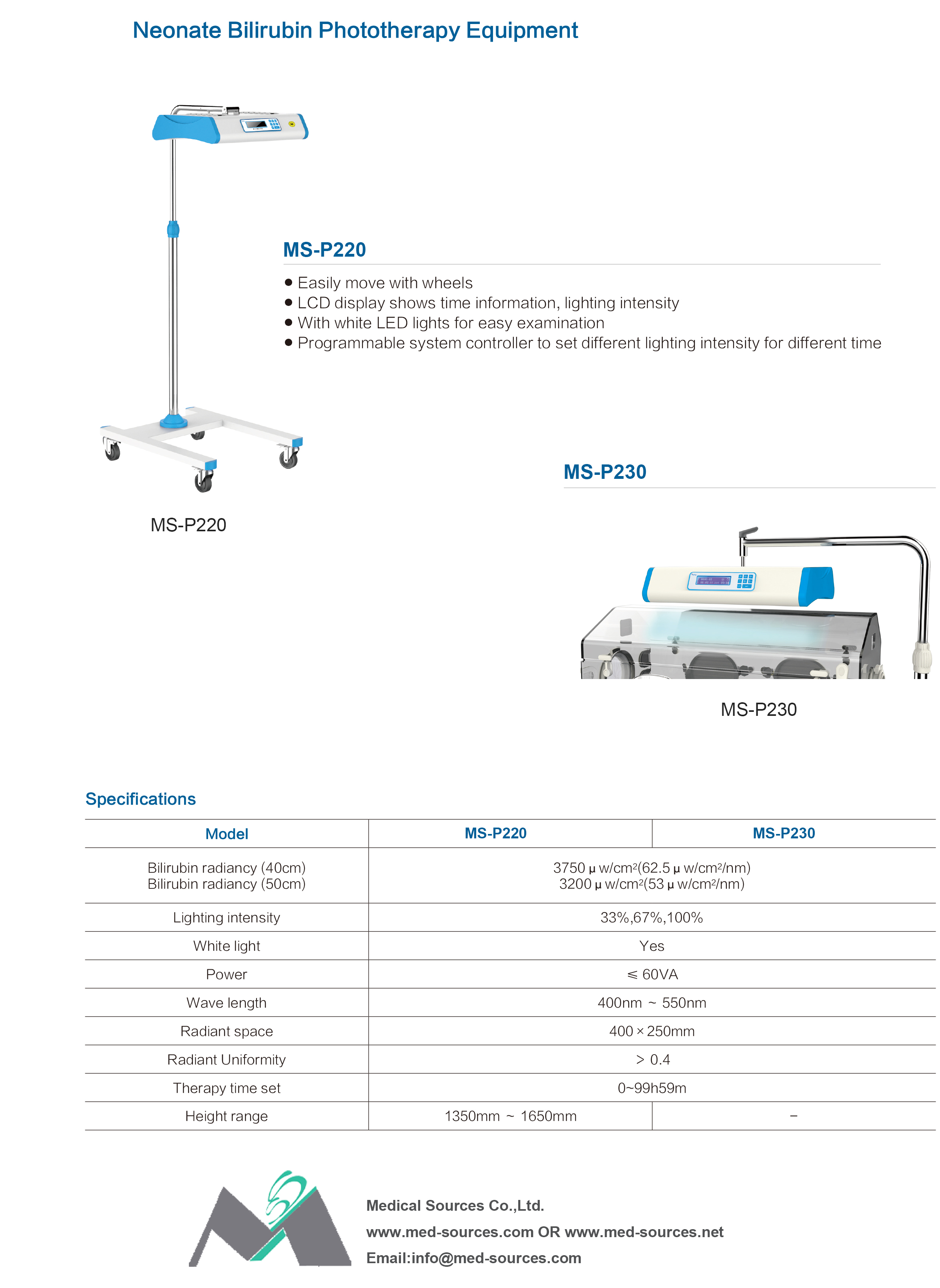 MS-P220 Neonate Bilirubin Phototherapy Equipment - Buy Phototherapy ...